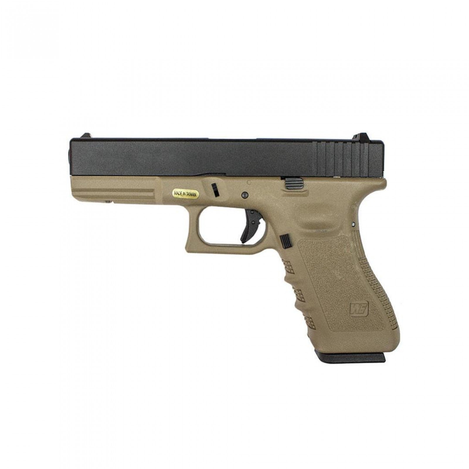 WE G17 GEN 3 TAN/W EXTENDED BARREL & SILENCER